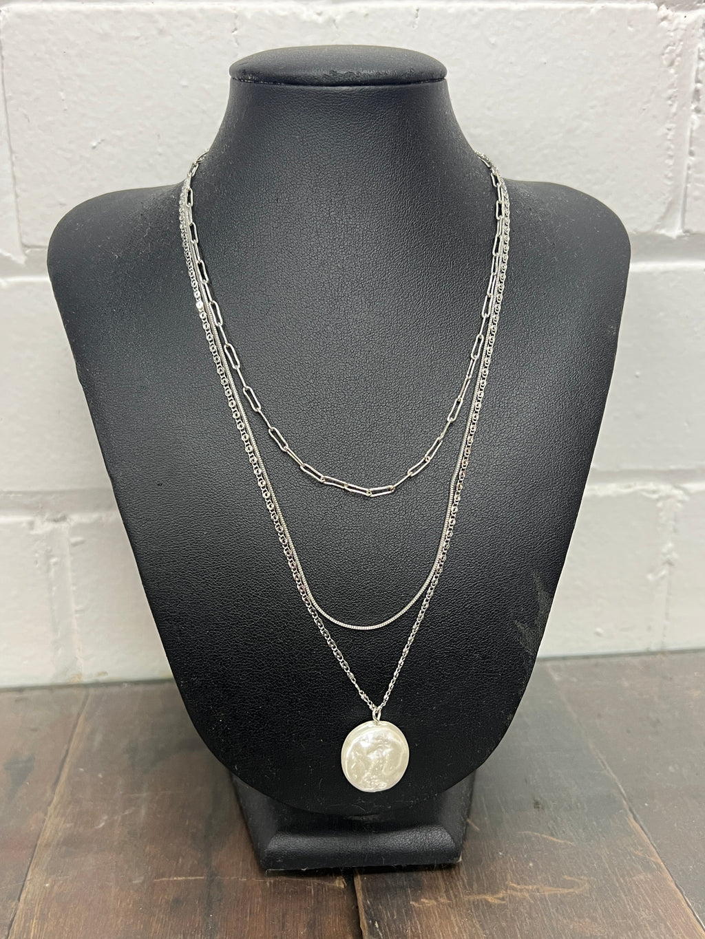 Multi Layer Silver and Pearl - Necklace – Katie B