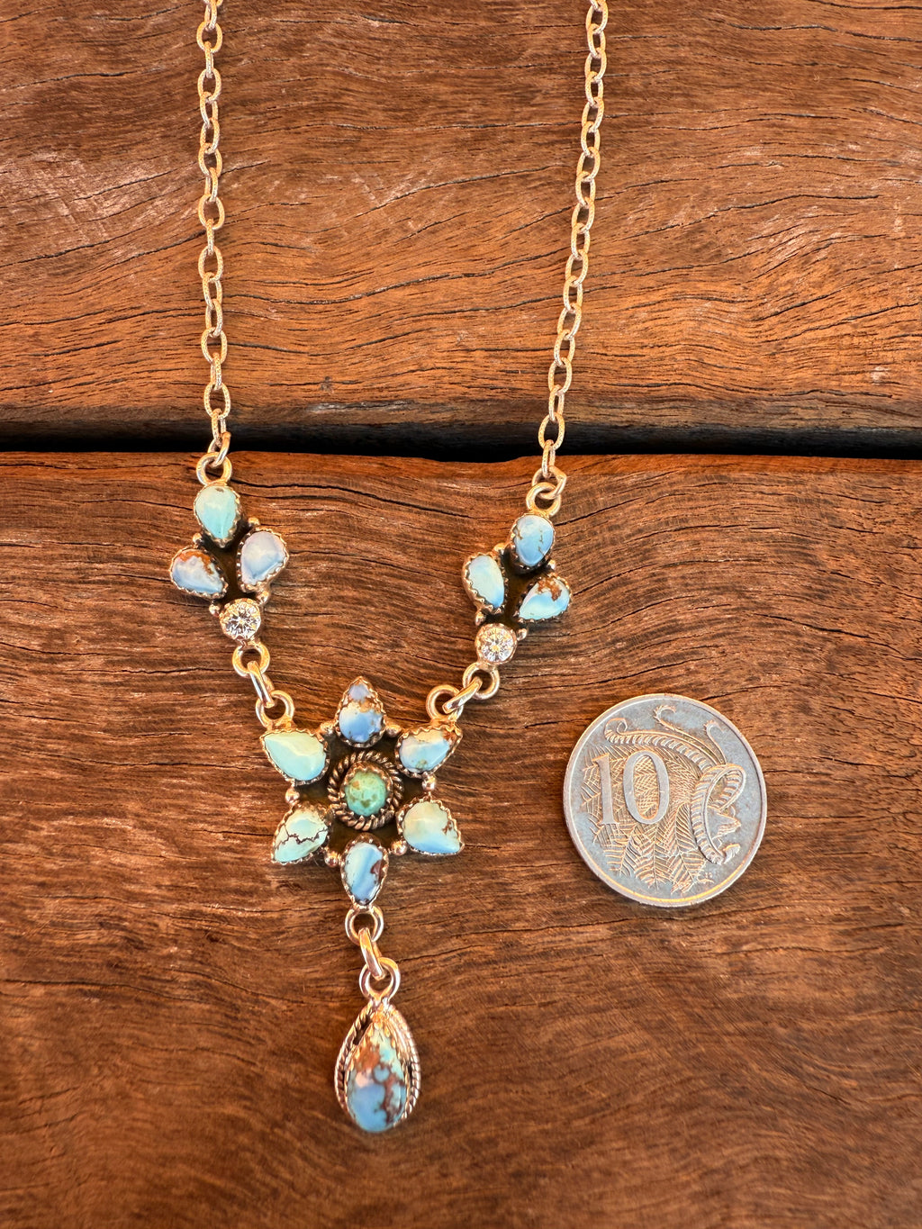 Fiona Necklace - Turquoise Stones – Katie B