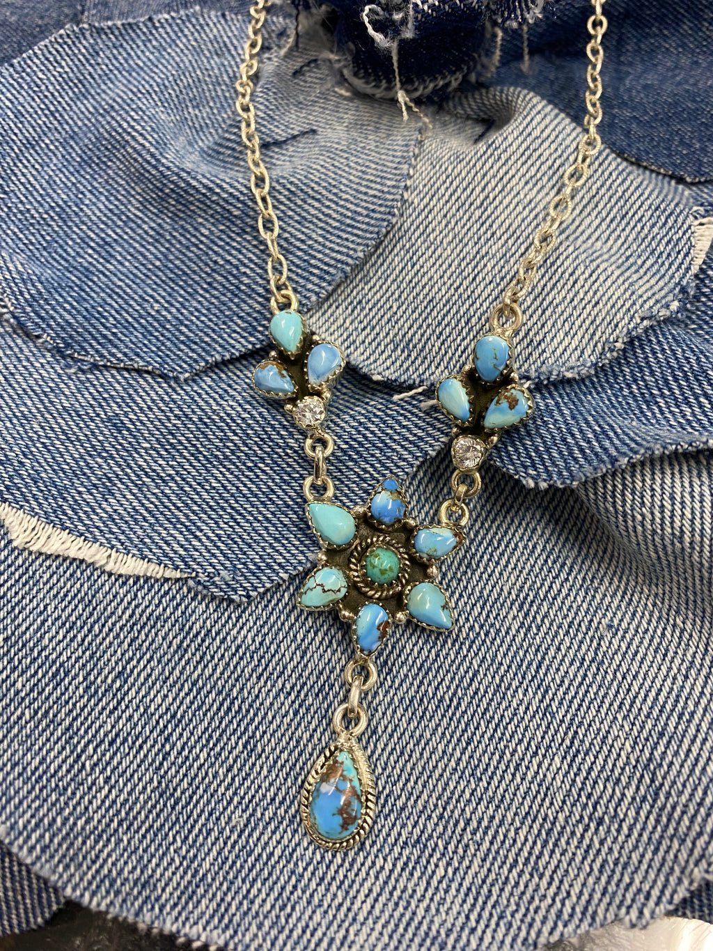 Fiona Necklace - Turquoise Stones – Katie B