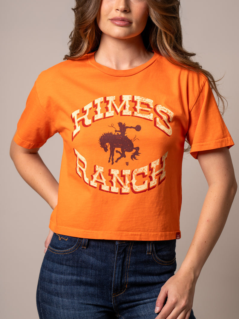 Kimes Ranch Tee - Lucky B Bucking (Vintage Orange) – Katie B